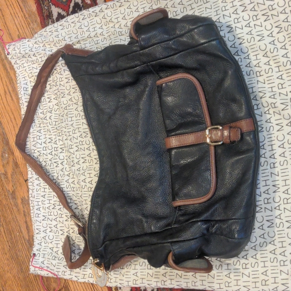 Isaac Mizrahi | Bags | Isaac Mizrahi Black And Brown Leather Hobo Bag | Poshmark
